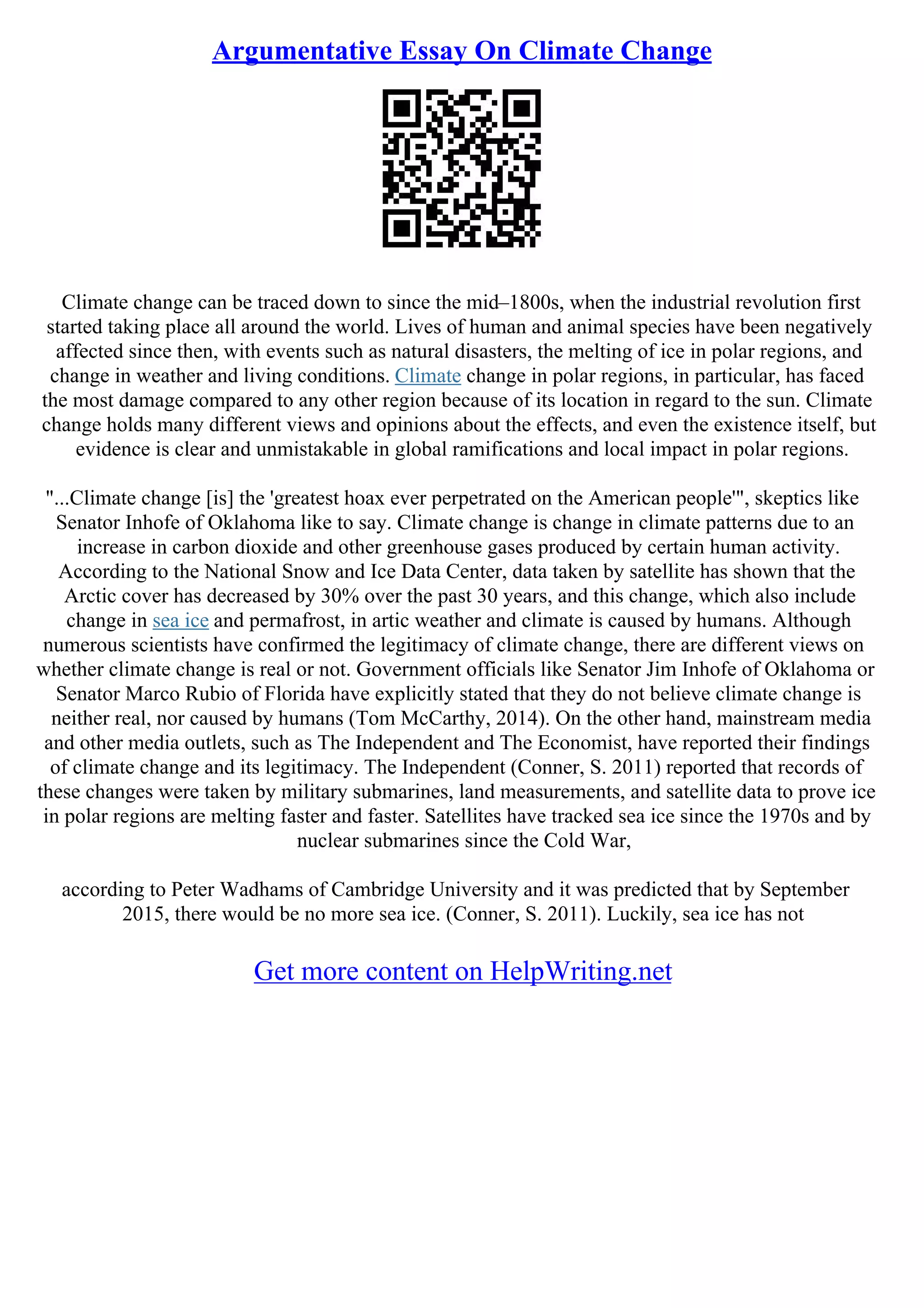 Global Climate Change Essay | PDF