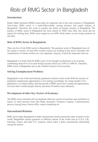 Global competition in rmg related industry and bangladeshs present ...