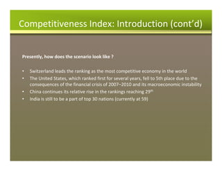 Global competitive index & indian scenario | PDF | Business Accounting ...