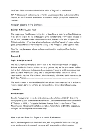 Globalcompose.com how to write a reaction paper to a movie | PDF