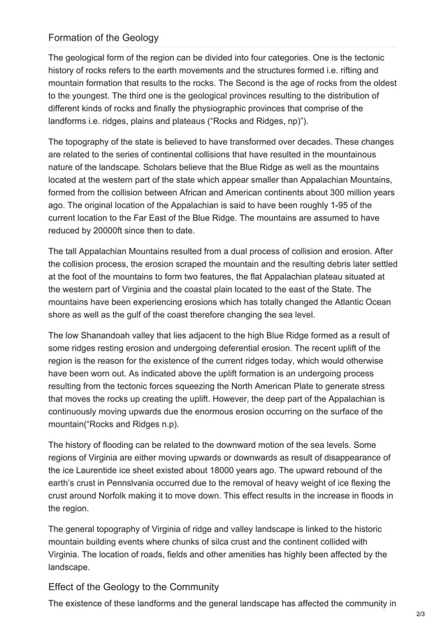Globalcompose.com sample research on paper the geology of virginia | PDF