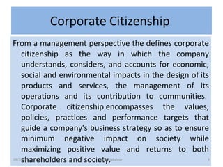 Global Corporate Citizenship | PPT