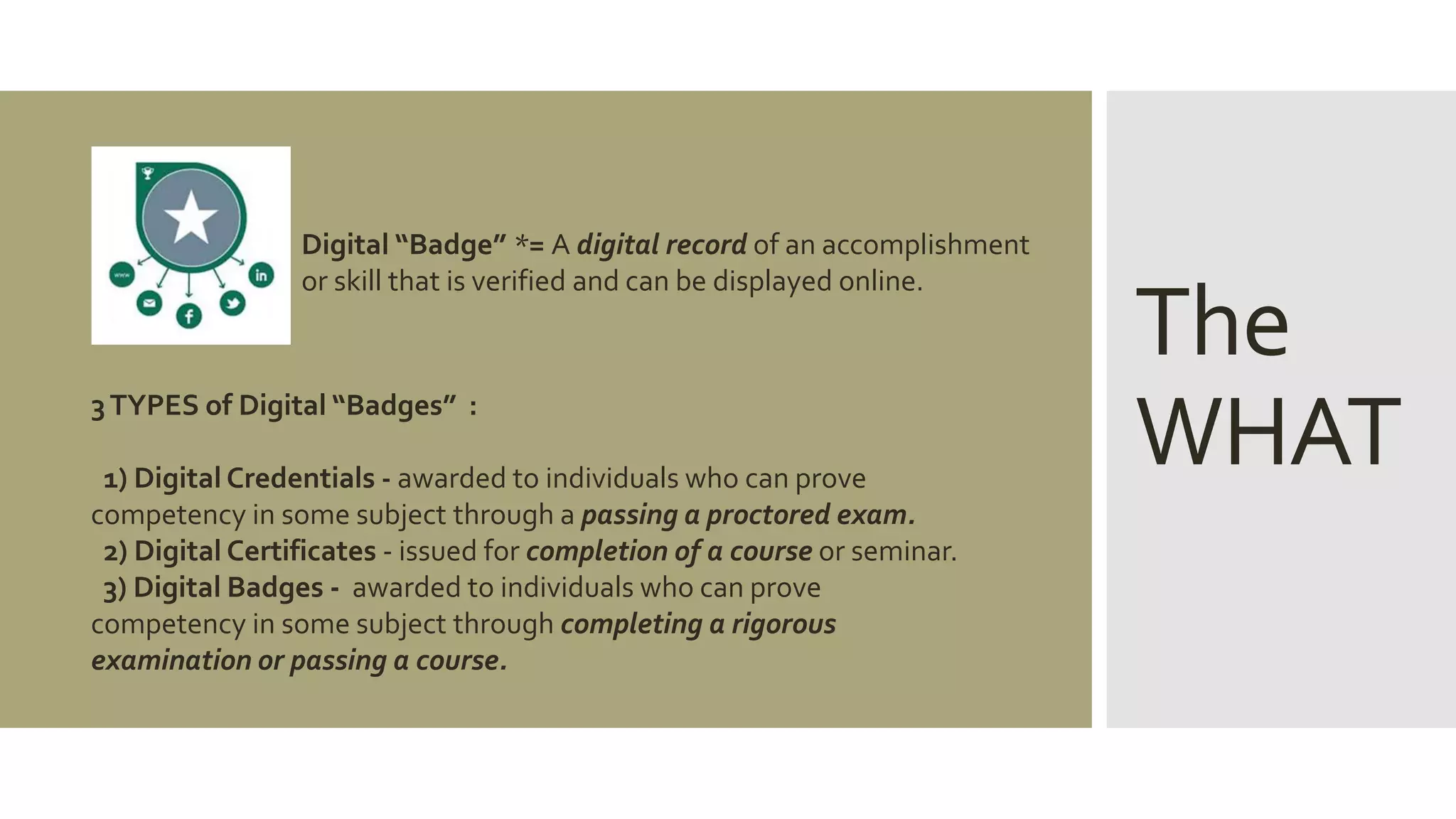 Digital Badges: The What, The Why and The How | PPTX