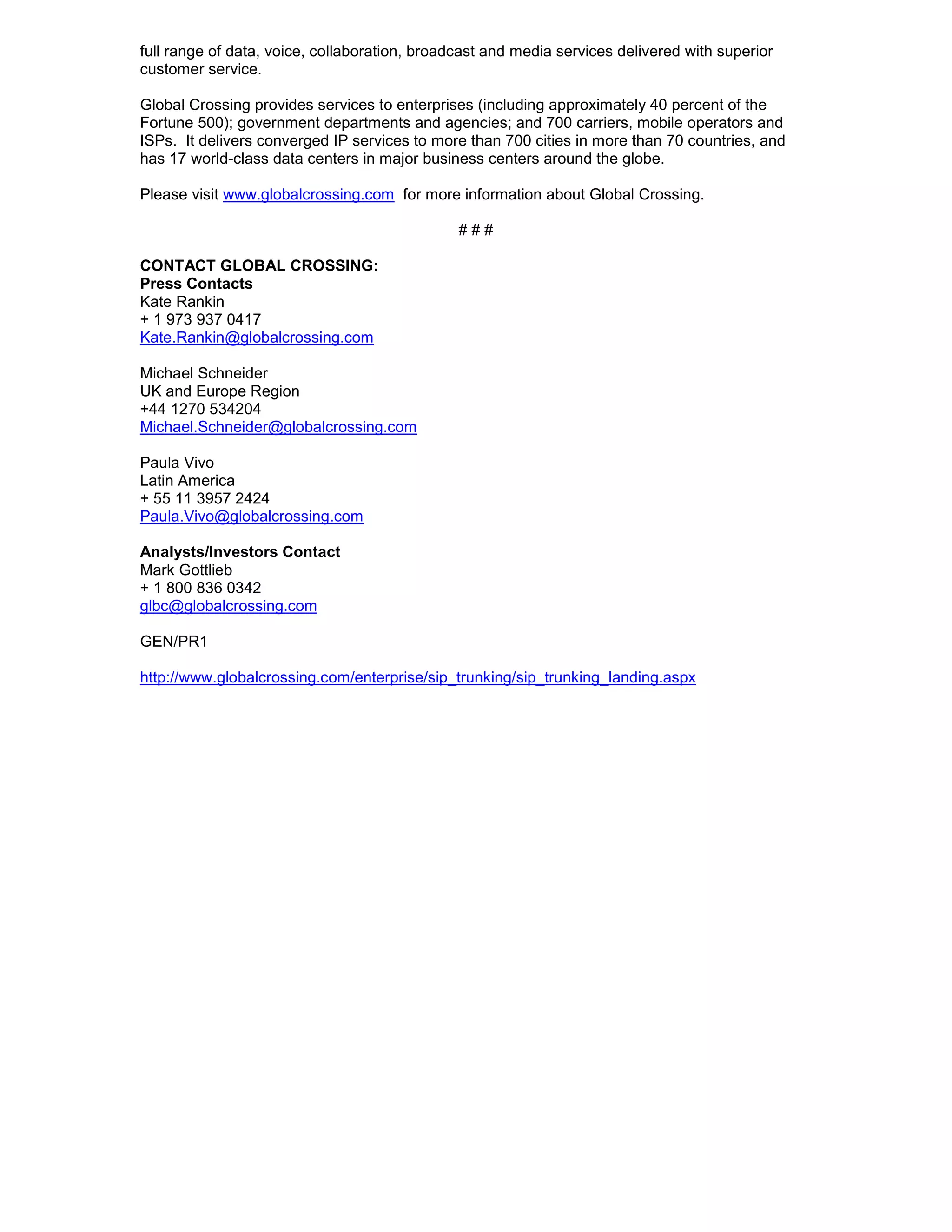 Global Crossing & Microsoft Technology Ctr | PDF