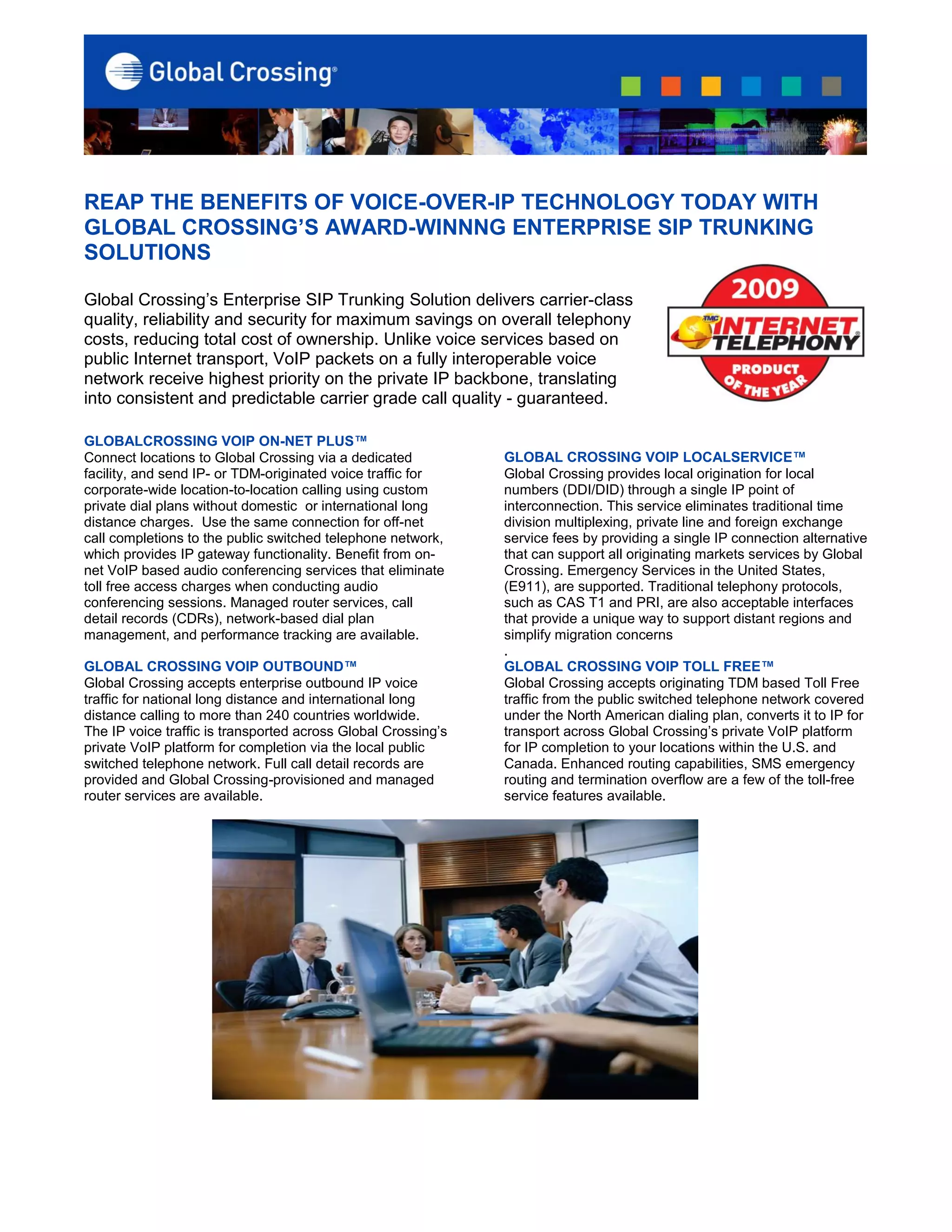 Global Crossing Sip Overview | PDF