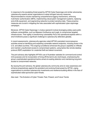 Global Cybersecurity Agencies Issue Joint Advisory on APT40 Cyber ...