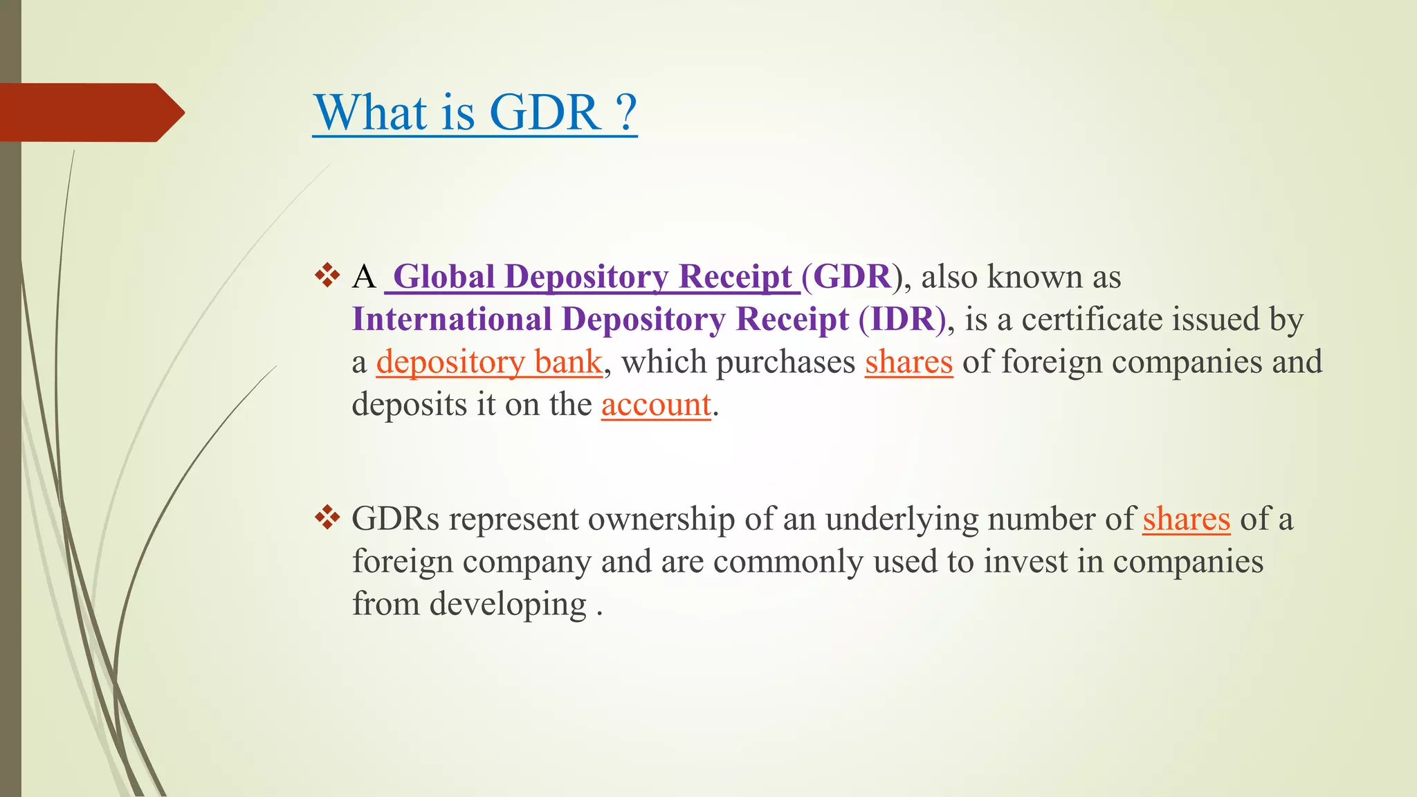 Global depository receipt (gdr) | PPTX