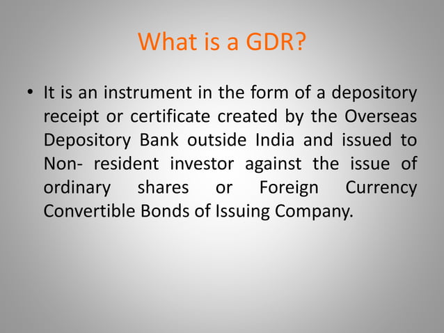 Global depository receipts | PPTX