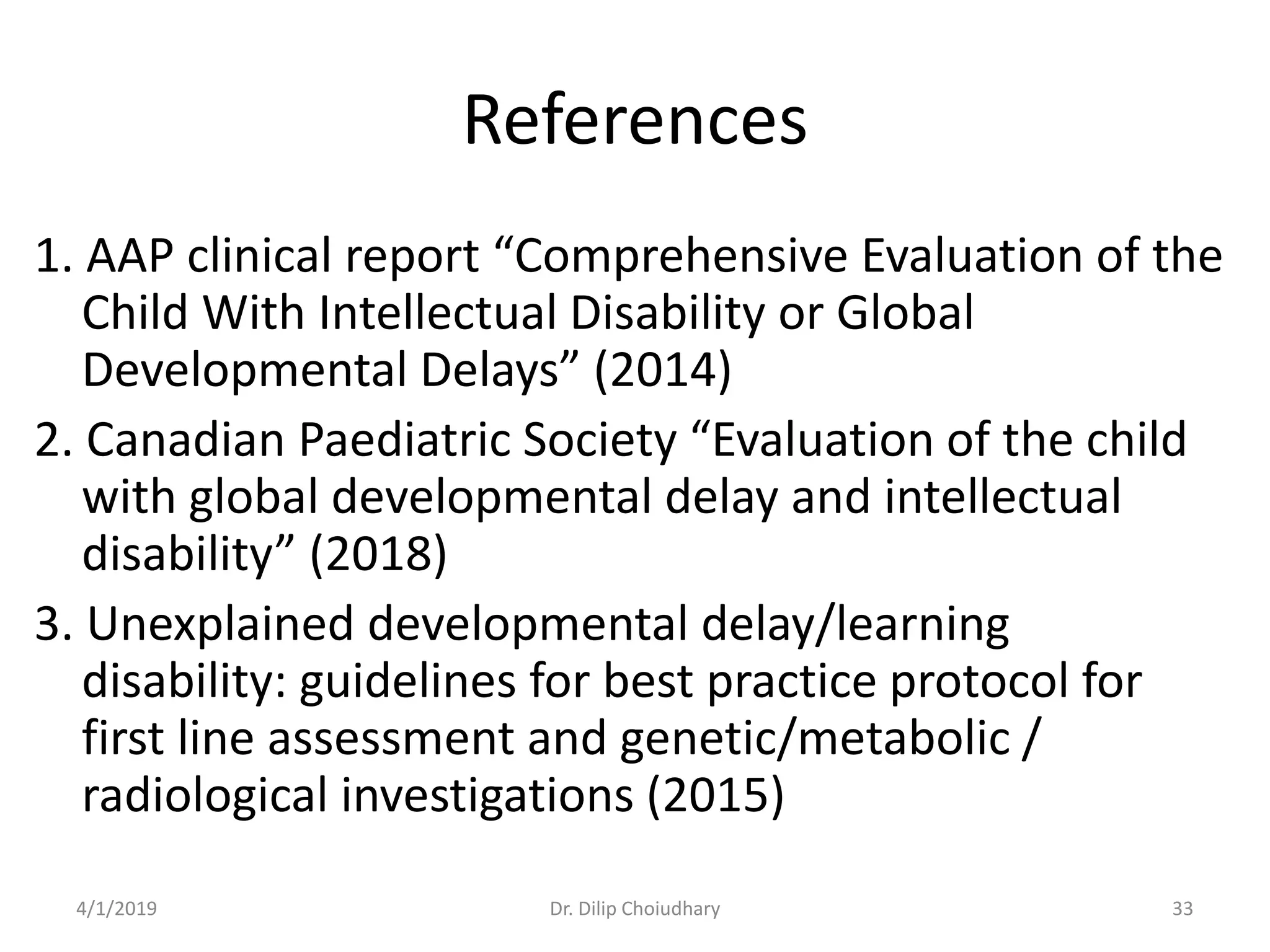 Global developmental delay & Intellectual disability | PPTX