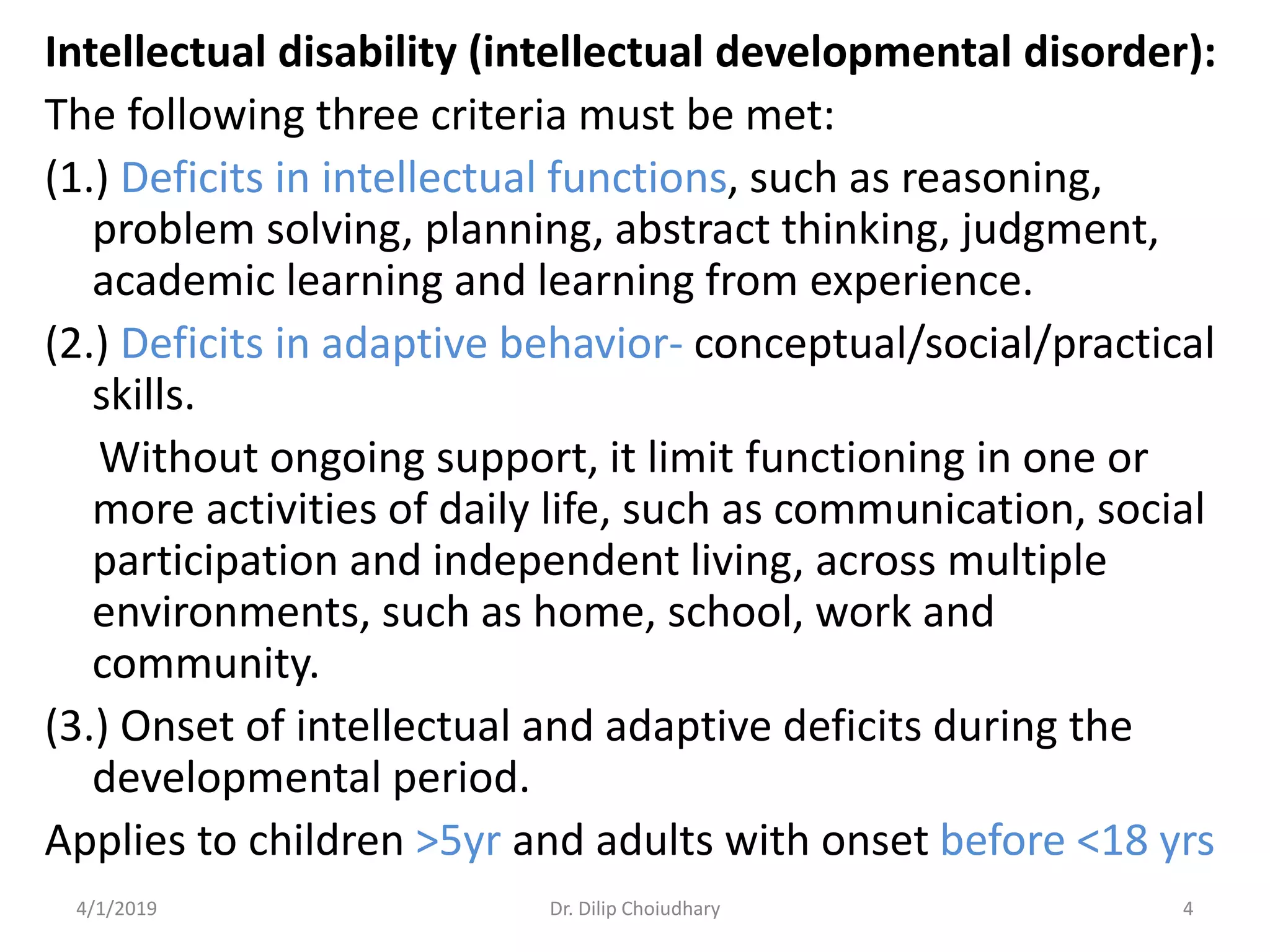 Global developmental delay & Intellectual disability | PPTX