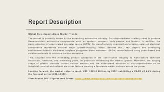 Dicyclopentadiene Market PPT: Growth, Outlook, Demand, Keyplayer Analysis and Opportunity 2024 ...