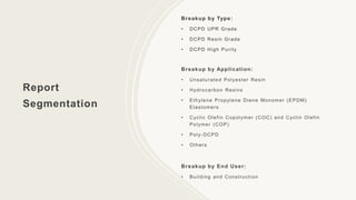 Dicyclopentadiene Market PPT: Growth, Outlook, Demand, Keyplayer Analysis and Opportunity 2024 ...