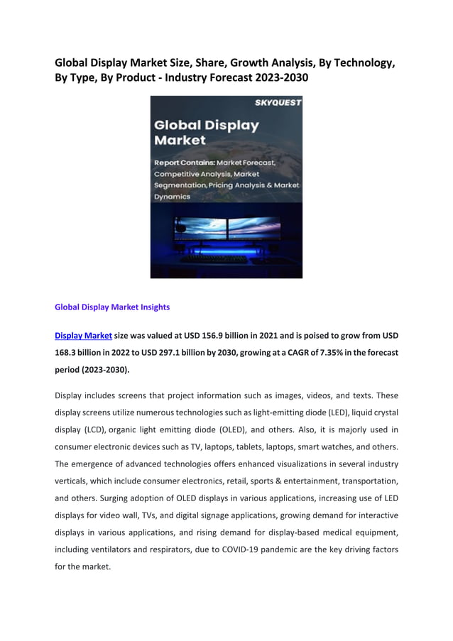 Global Display Market | PDF | Consumer Electronics | Technology & Computing