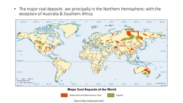 Global distribution of coal