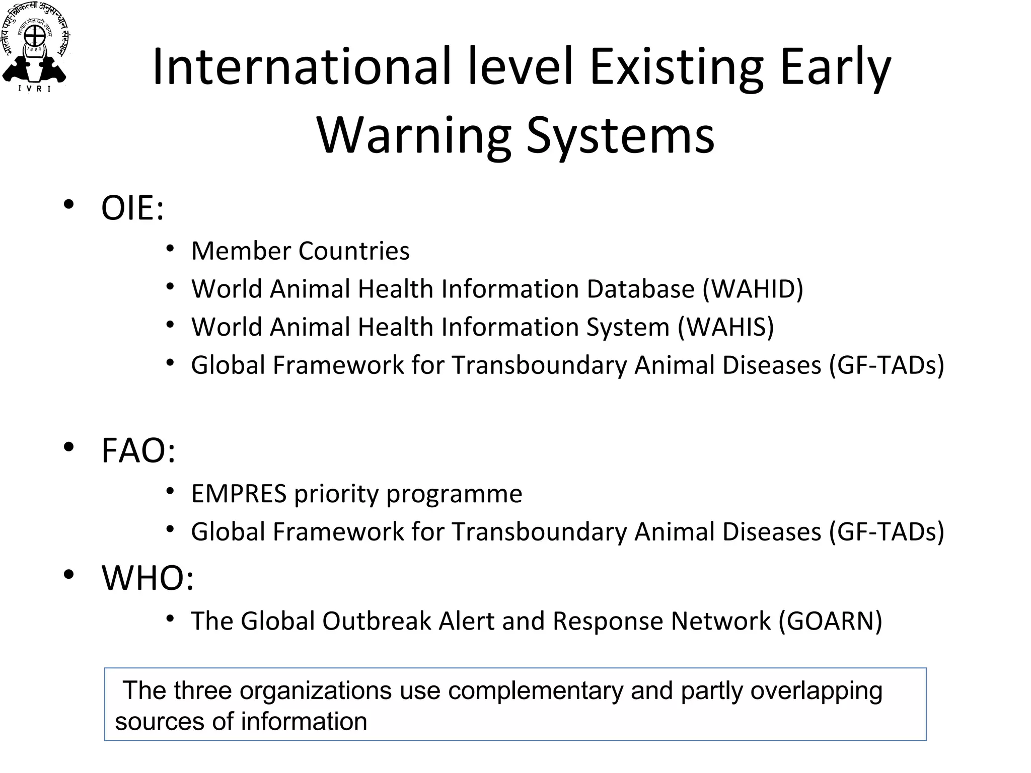 Global early warning and response system | PPT