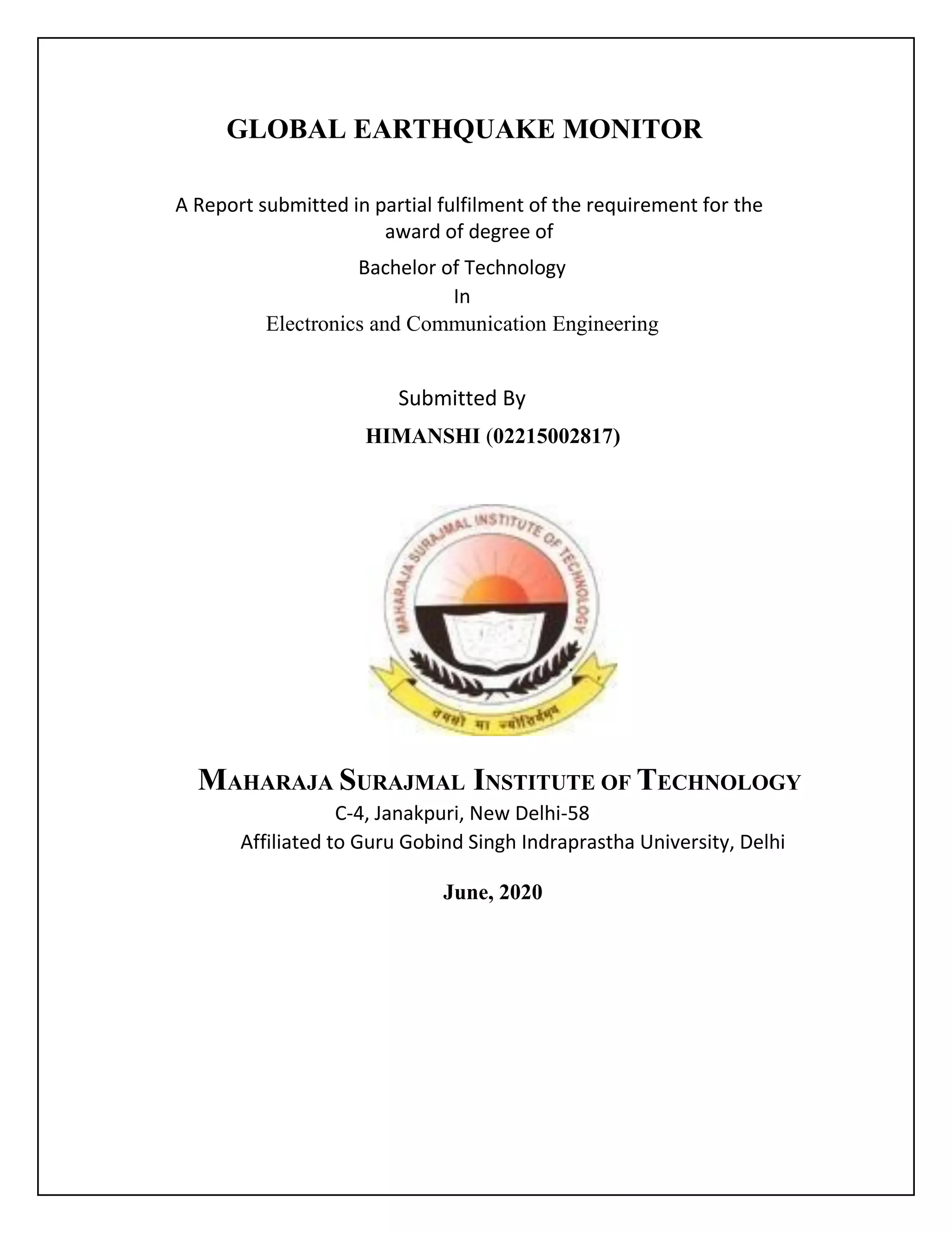 Global Earthquake Monitor (Real Time) | PDF