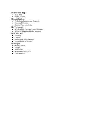 Global ECG Patch and Holter Monitor Market | PDF | Heart and ...