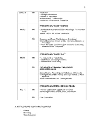 Global econ course outline | DOC