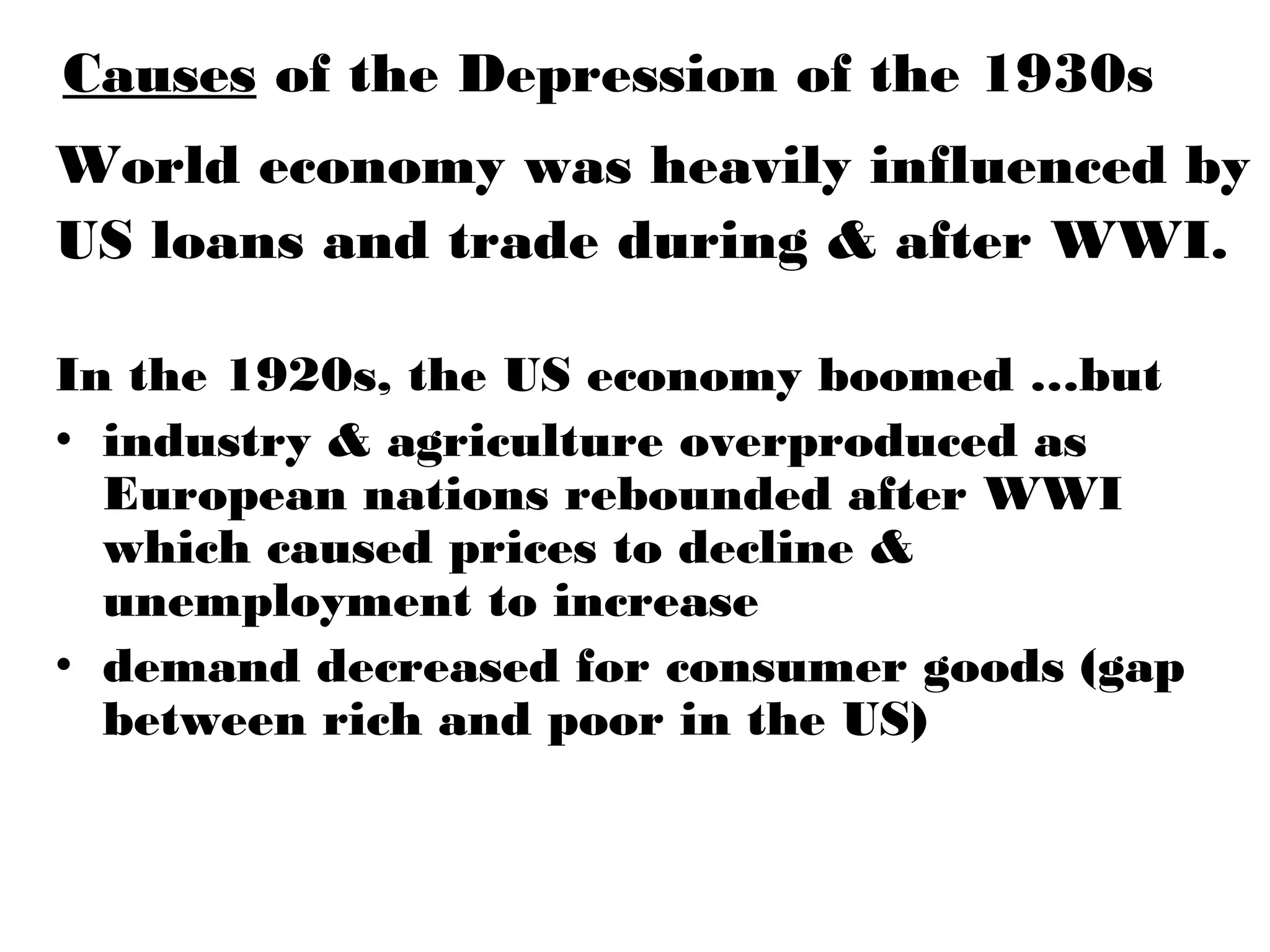 Global Economic Depression Overview | PPT