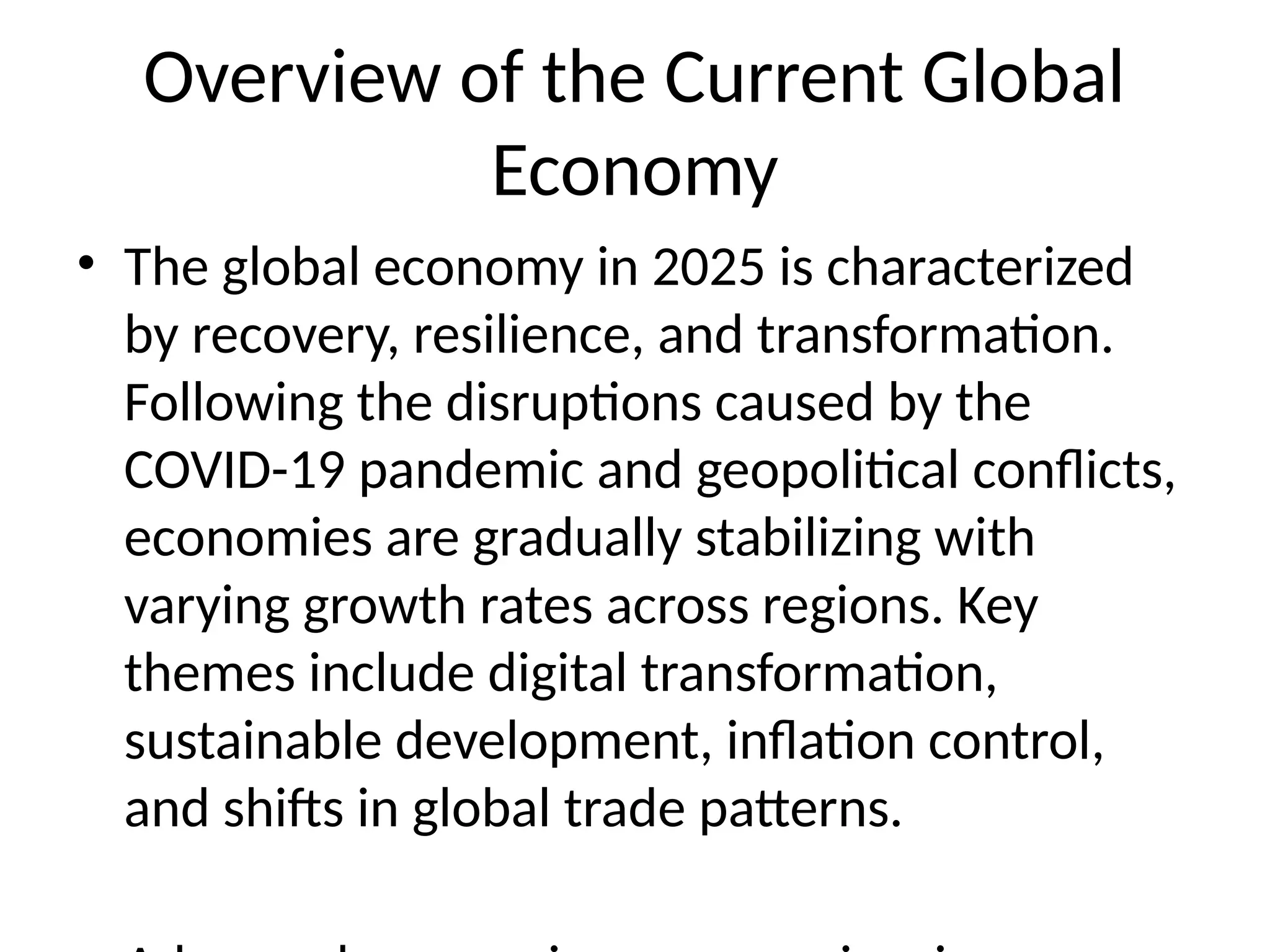 Analyzing the Current State and Future Trends of the Global Economy in ...