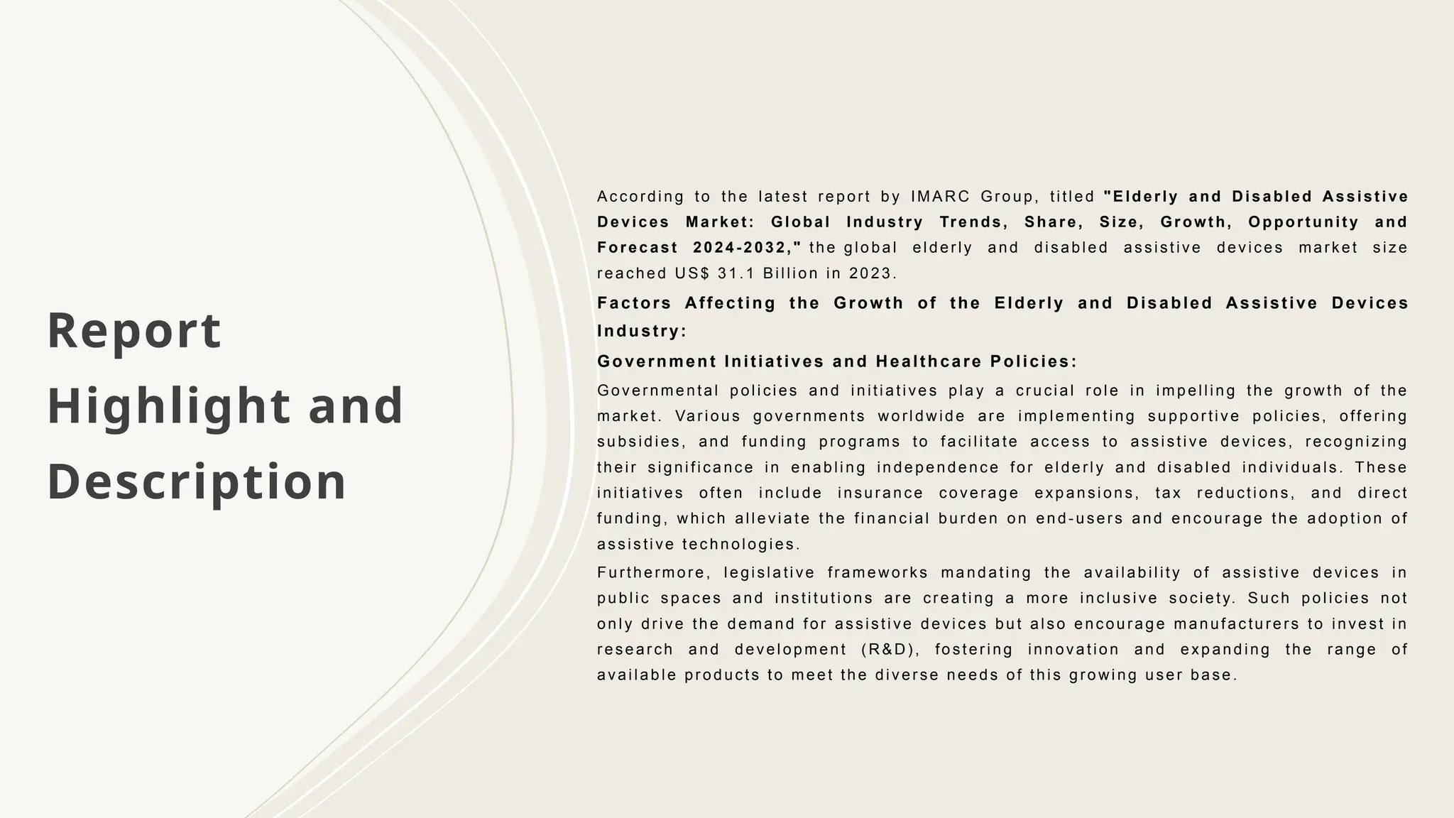 Elderly and Disabled Assistive Devices Market PPT: Growth, Outlook ...