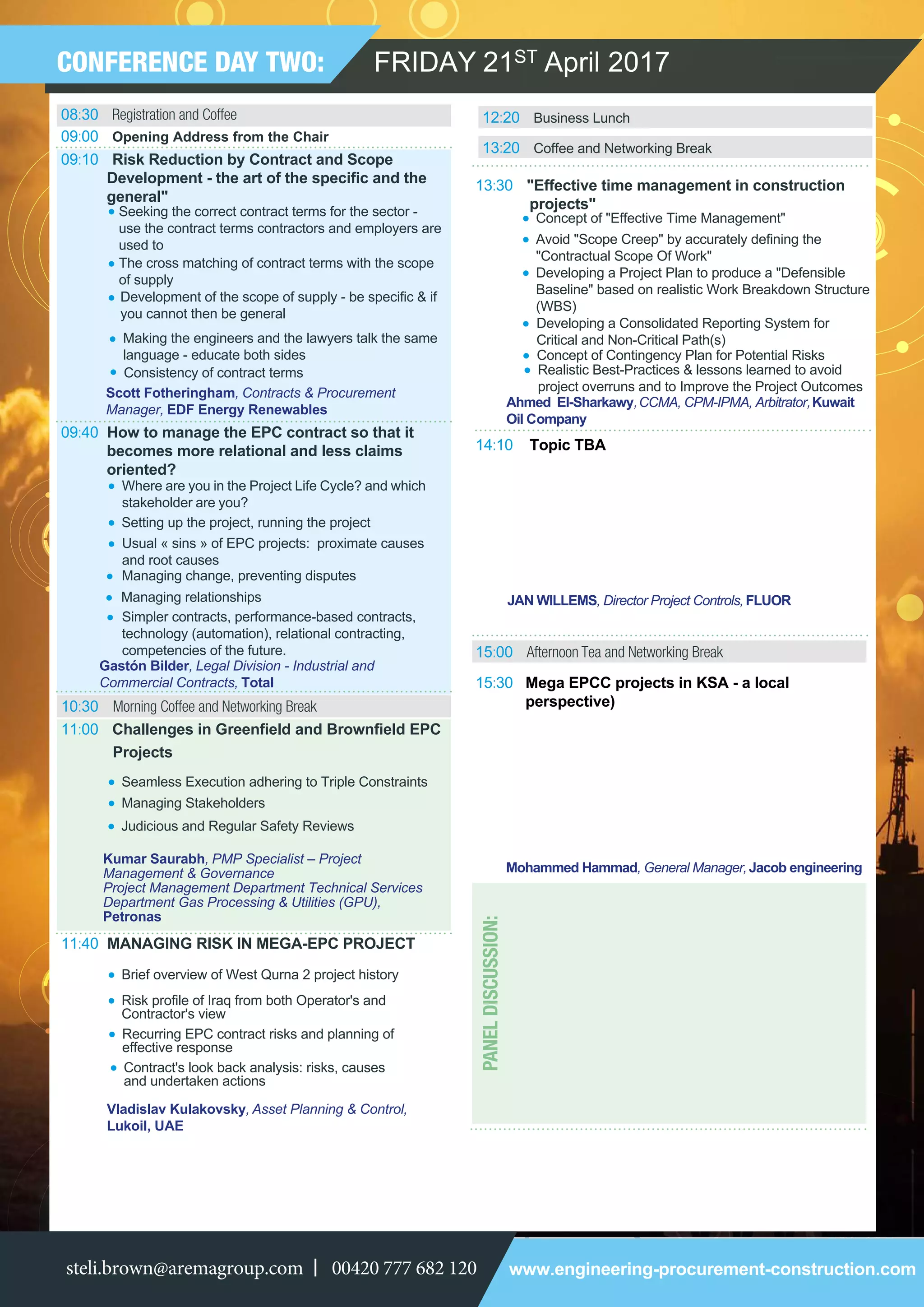 Global EPC Project Management Forum 20-21 APRIL 2017 AMSTERDAM | PDF