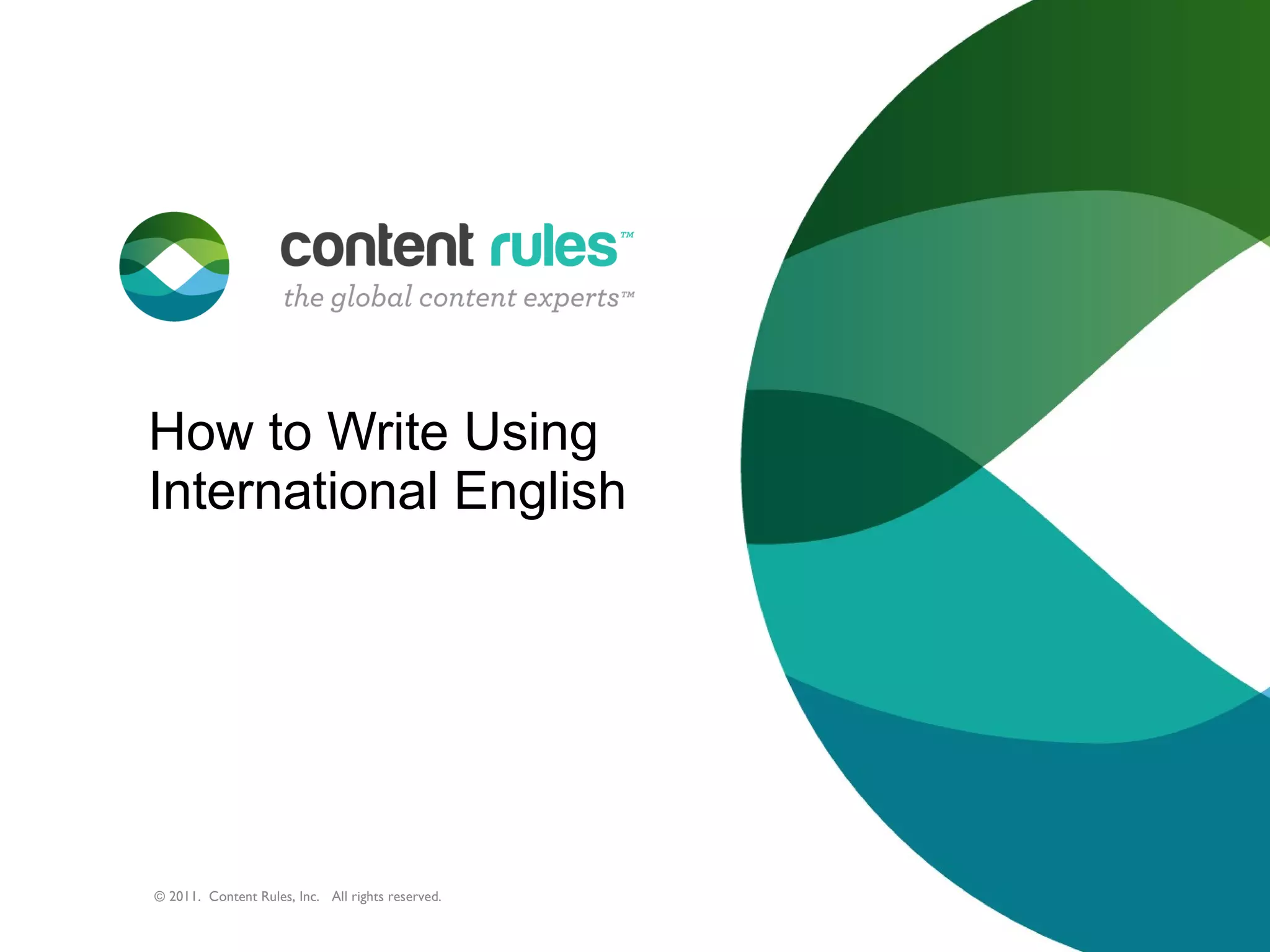 How to Write Using International English - Excerpt | PPT