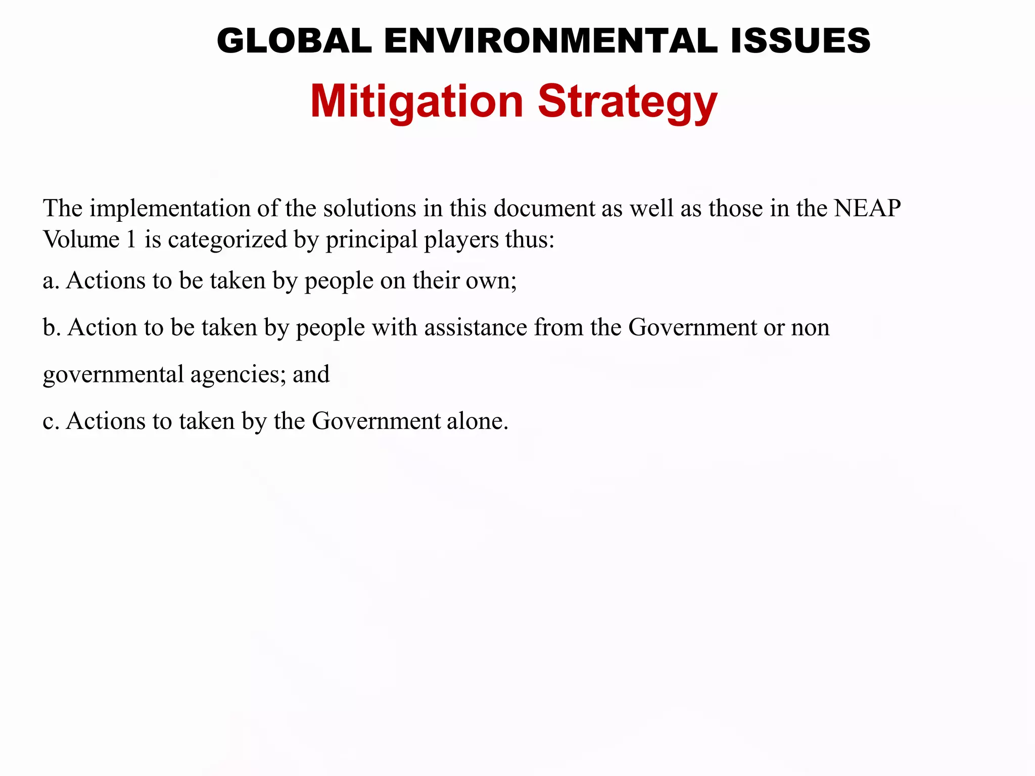 SOLUTION OF Global environmental issues - | PPTX