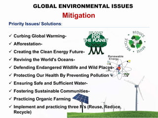 SOLUTION OF Global environmental issues - | PPTX | Environmental ...