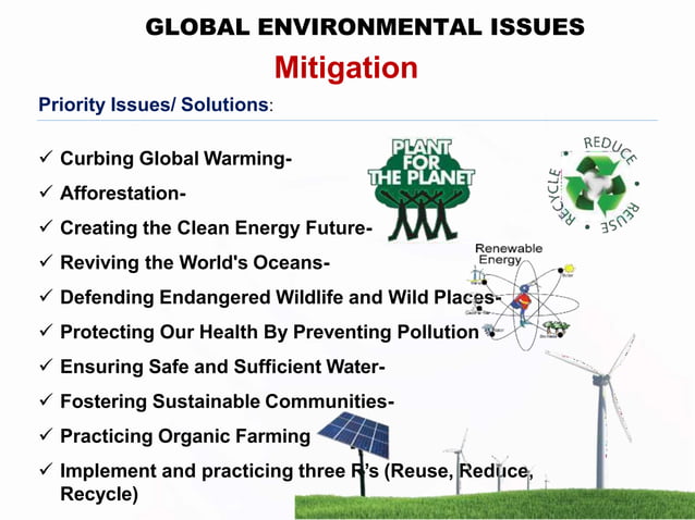 SOLUTION OF Global environmental issues - | PPT
