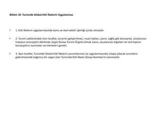Turizmde Global Etik ilkeler | PPTX