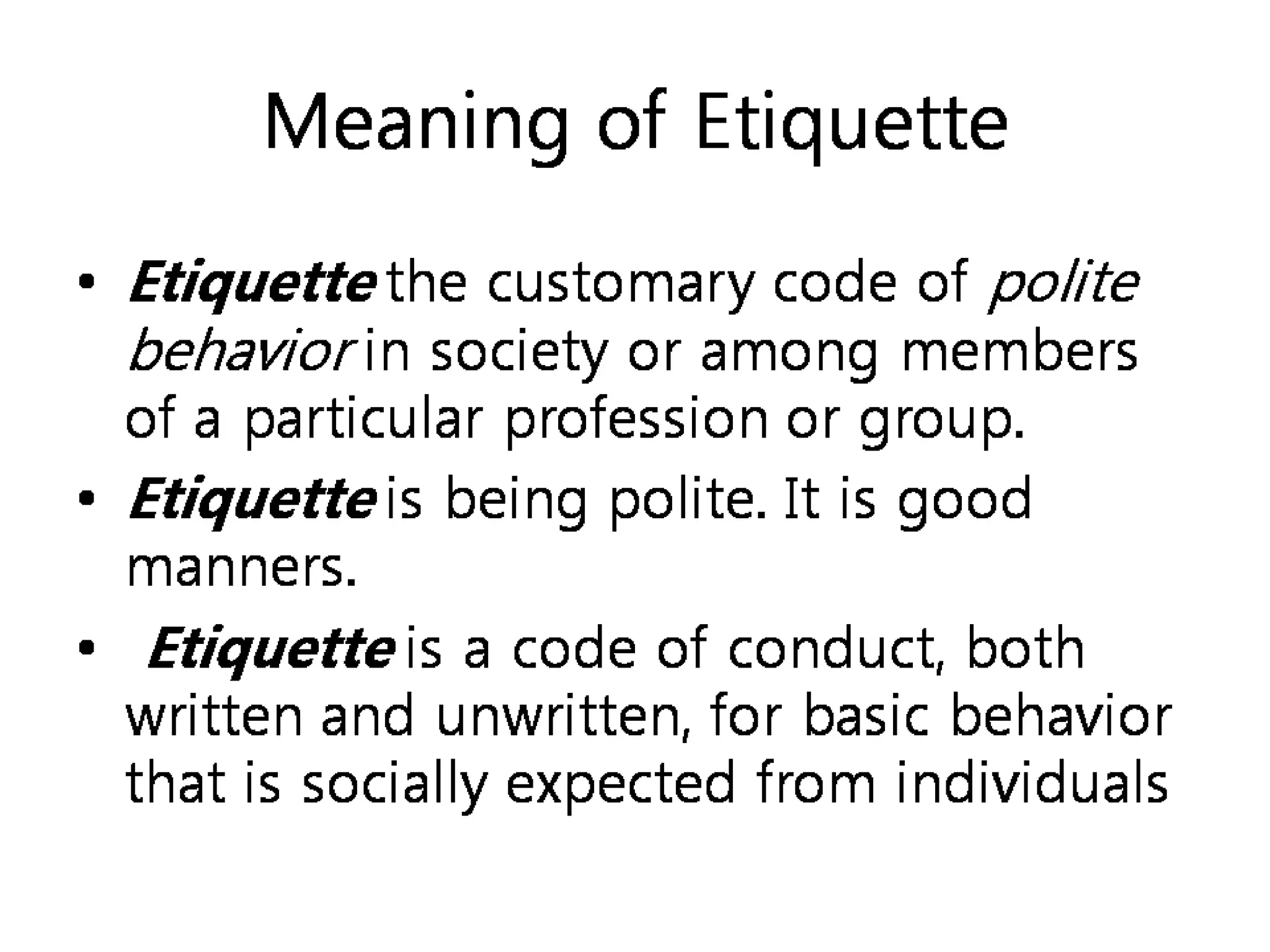 Global etiquette rules | PPTX