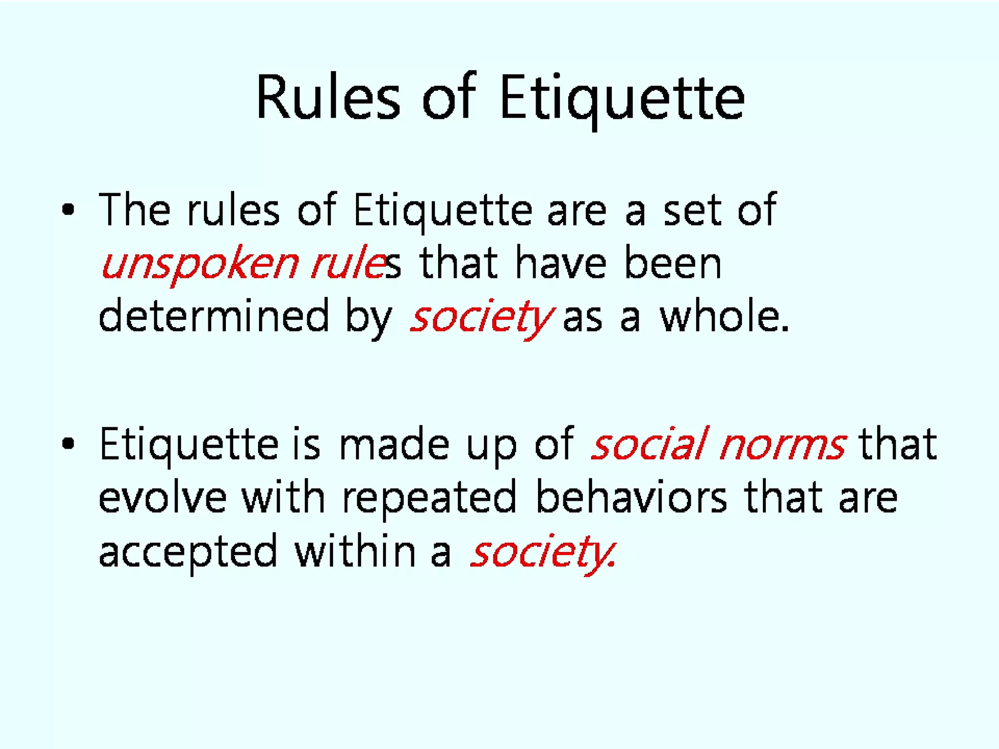 Global etiquette rules | PPTX