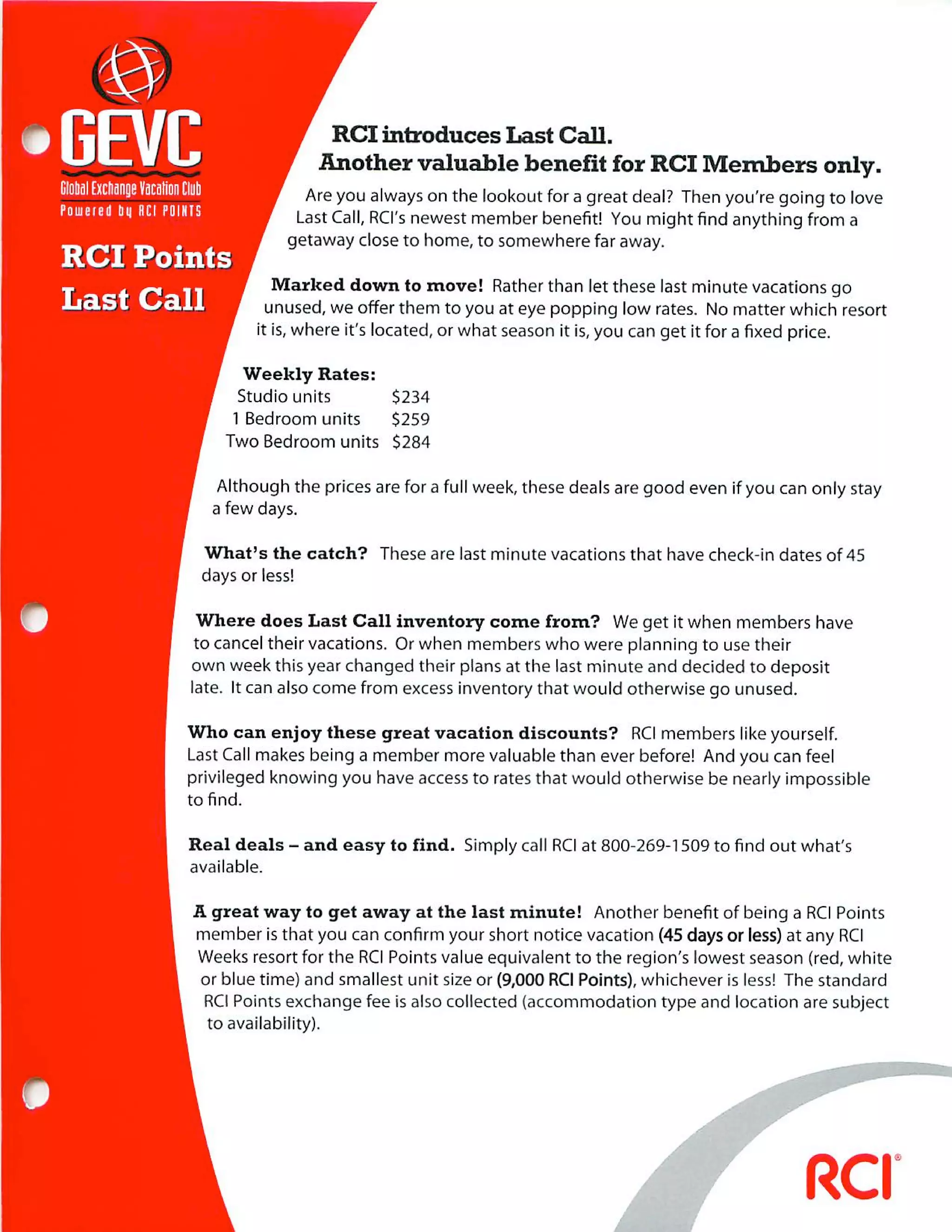 Global exchange vacation club on rci | PDF