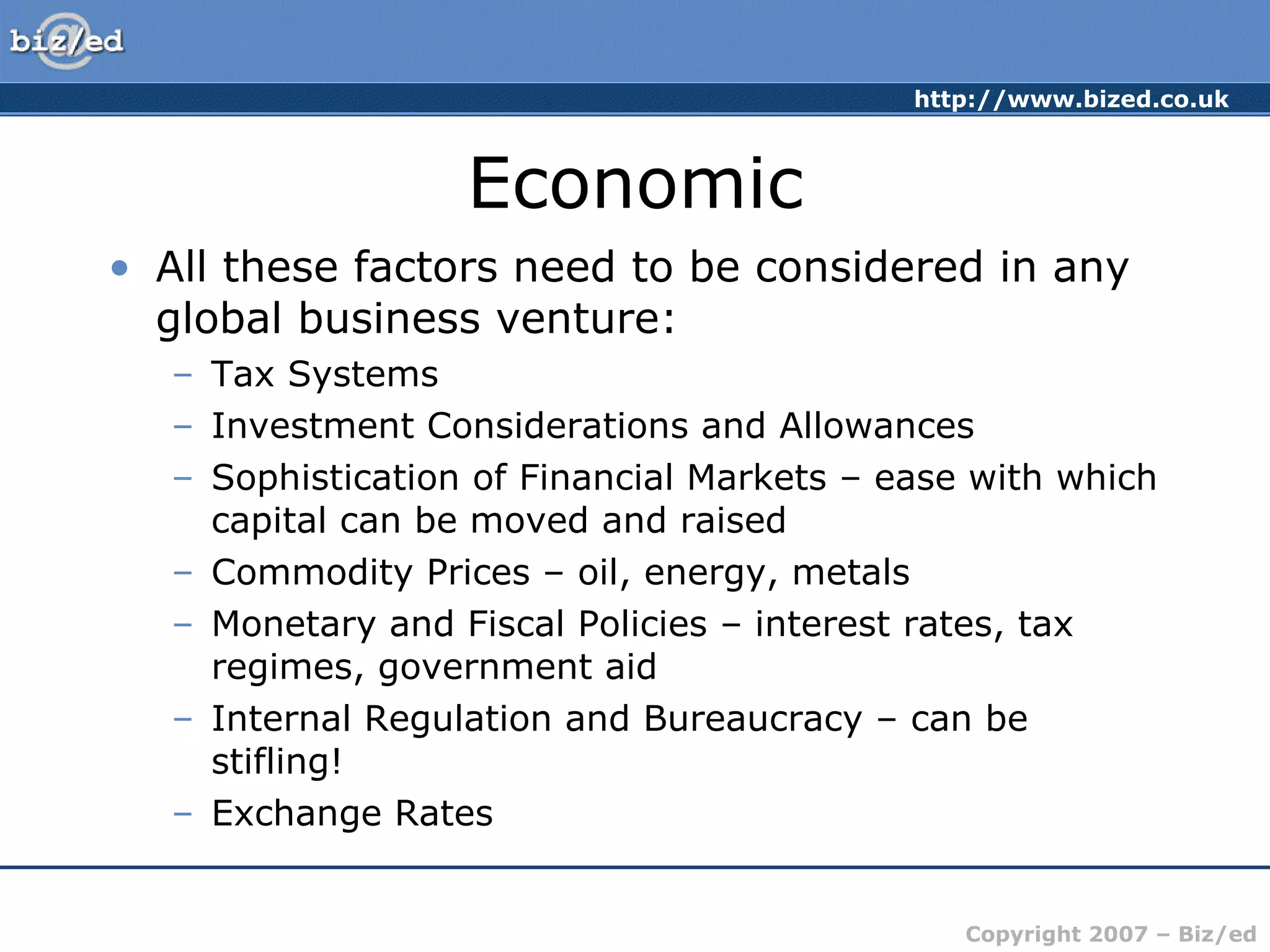 Global factors influencing business | PPT