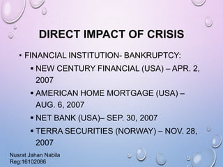 Global financial crisis(2007 2008) | PPTX