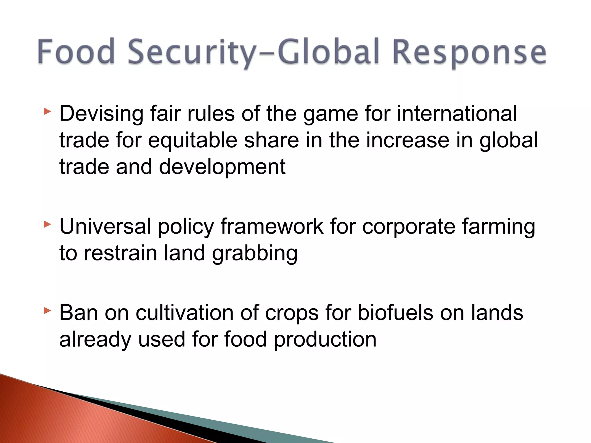 Global Food Security: Challenges and Response | PPT