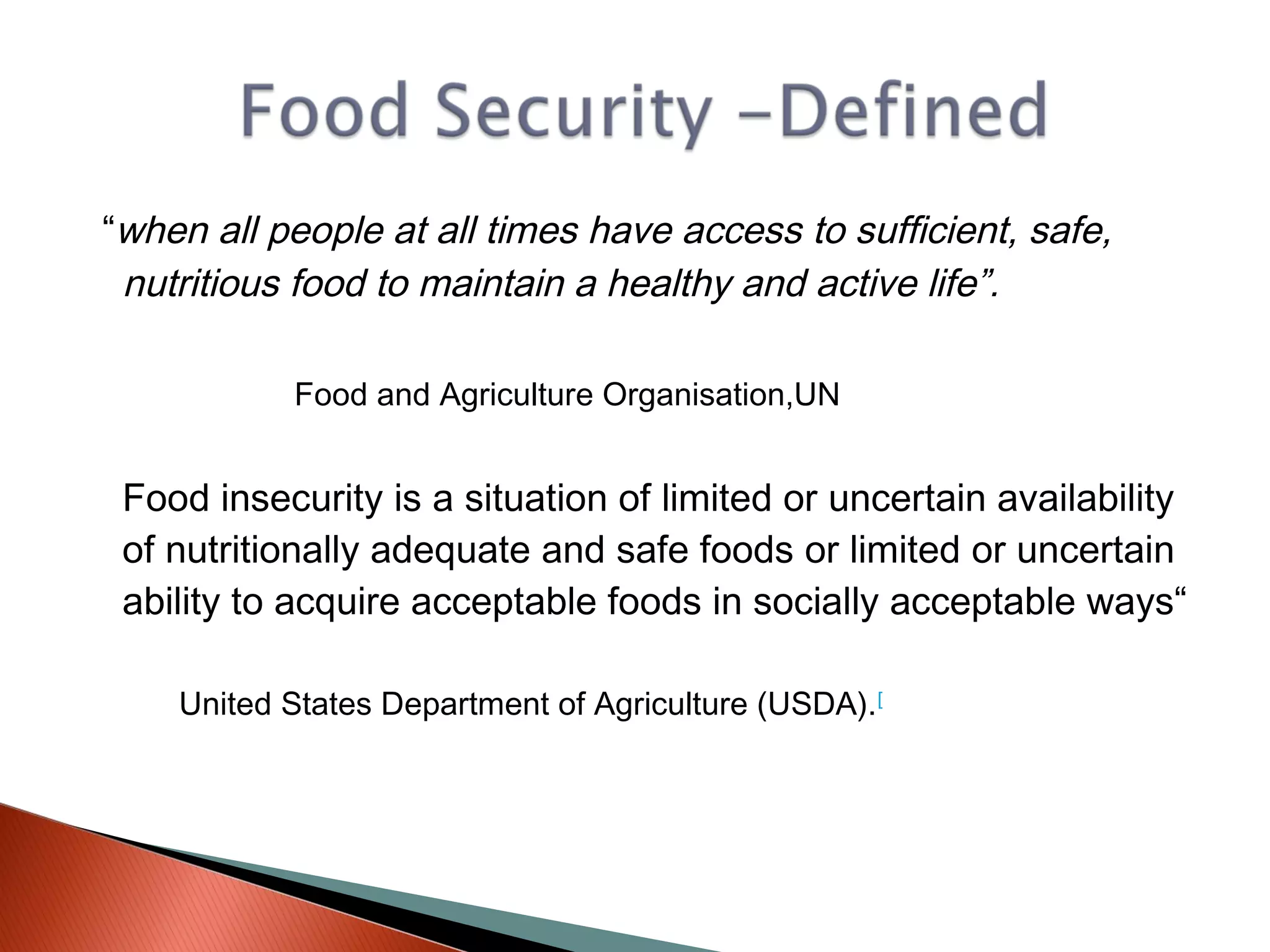 Global Food Security: Challenges and Response | PPT