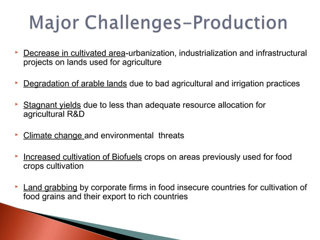 Global Food Security: Challenges and Response | PPT | Agriculture ...