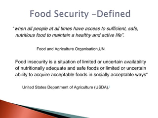 Global Food Security: Challenges and Response | PPT