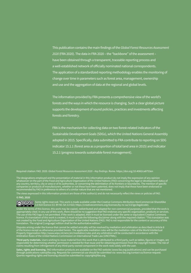 Global forest assessment fao 2020 | PDF