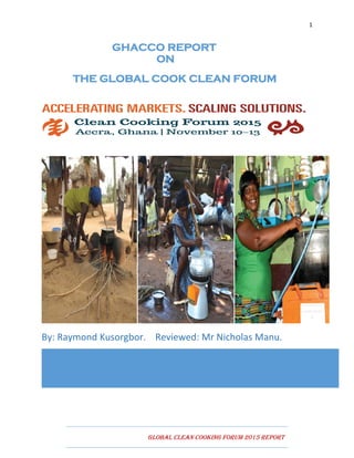 GLOBAL CLEAN COOKING FORUM 2015 REPORT | PDF