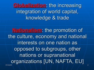 Globalization & Fragmentation | PPT | Education