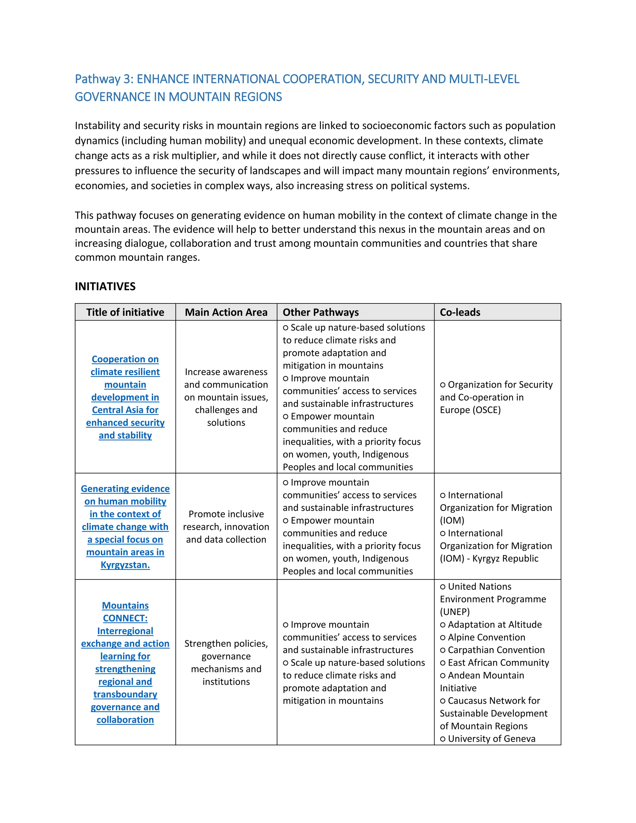 Global framework for the Five Years of Action for the Development of ...