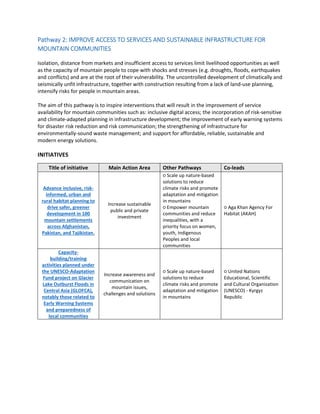 Global framework for the Five Years of Action for the Development of ...