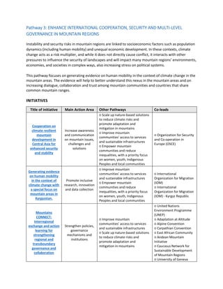 Global framework for the Five Years of Action for the Development of ...