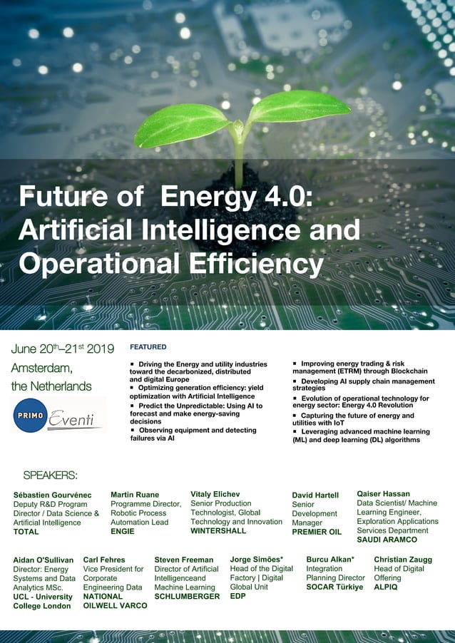 Global future of energy 4.0 artificial intelligence and operational efficiency event, 20-21 of ...