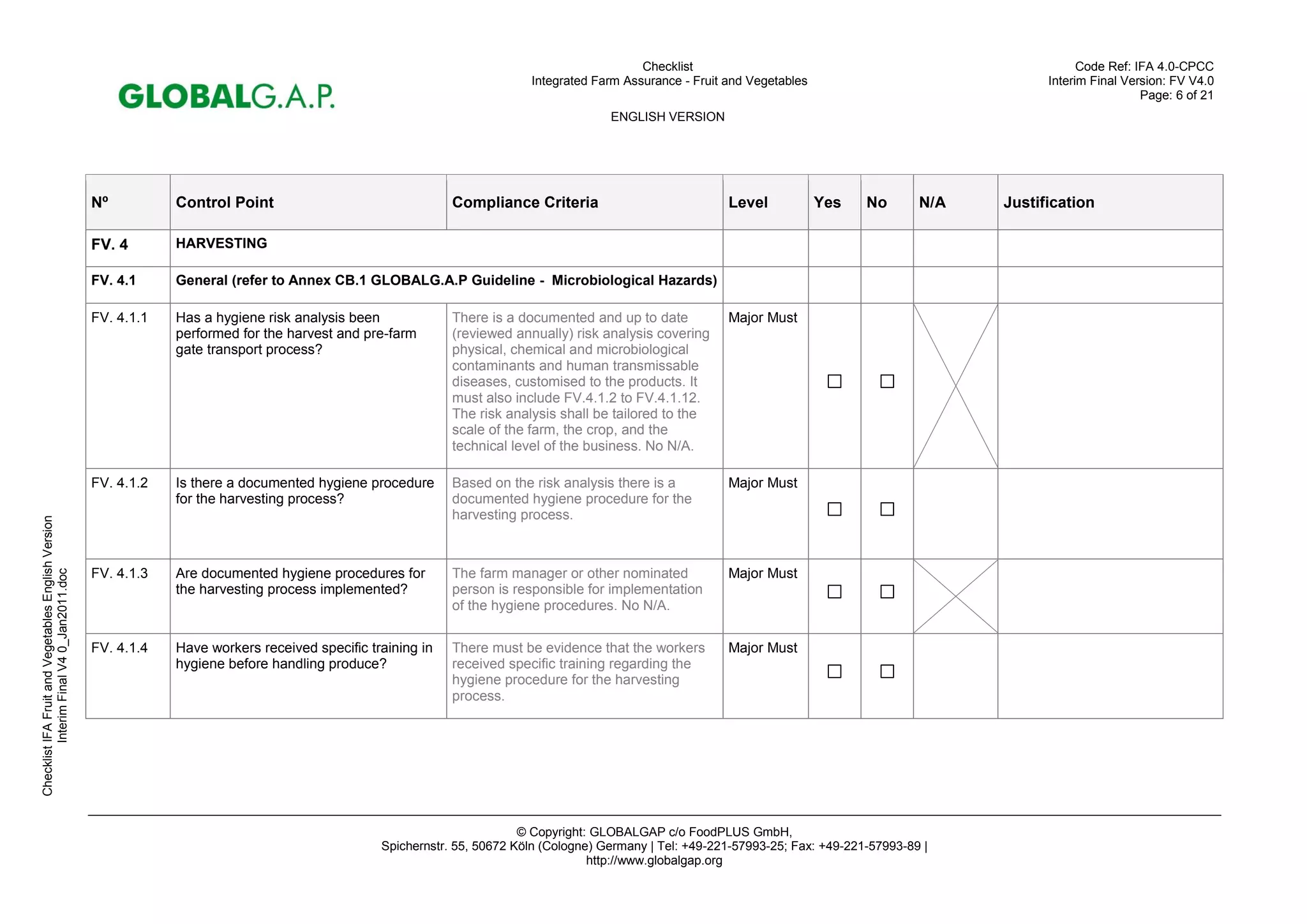 Global gap check list | PDF