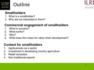 Smallholder agriculture and market engagement | PPT