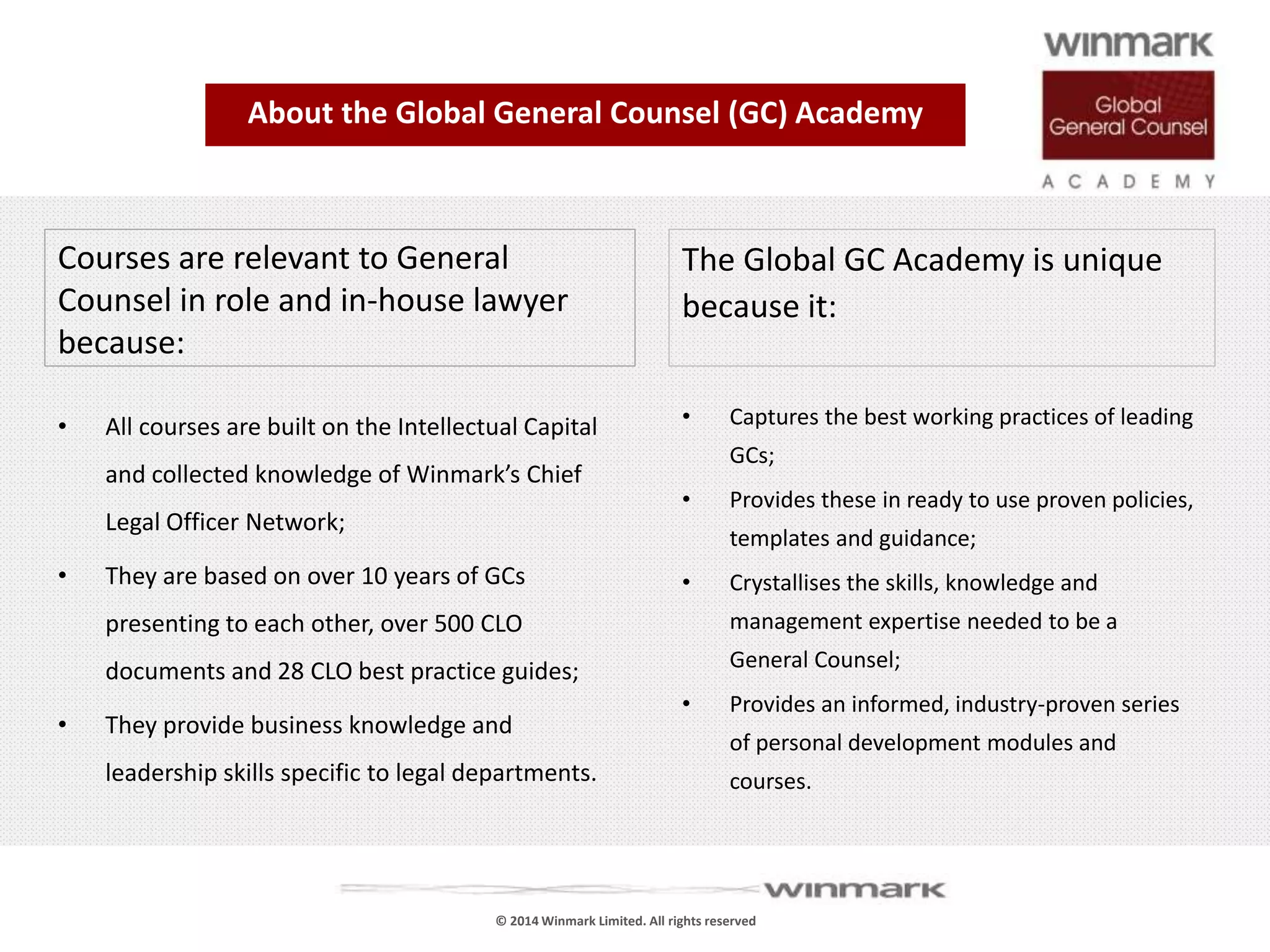 Global General Counsel Academy | PPT